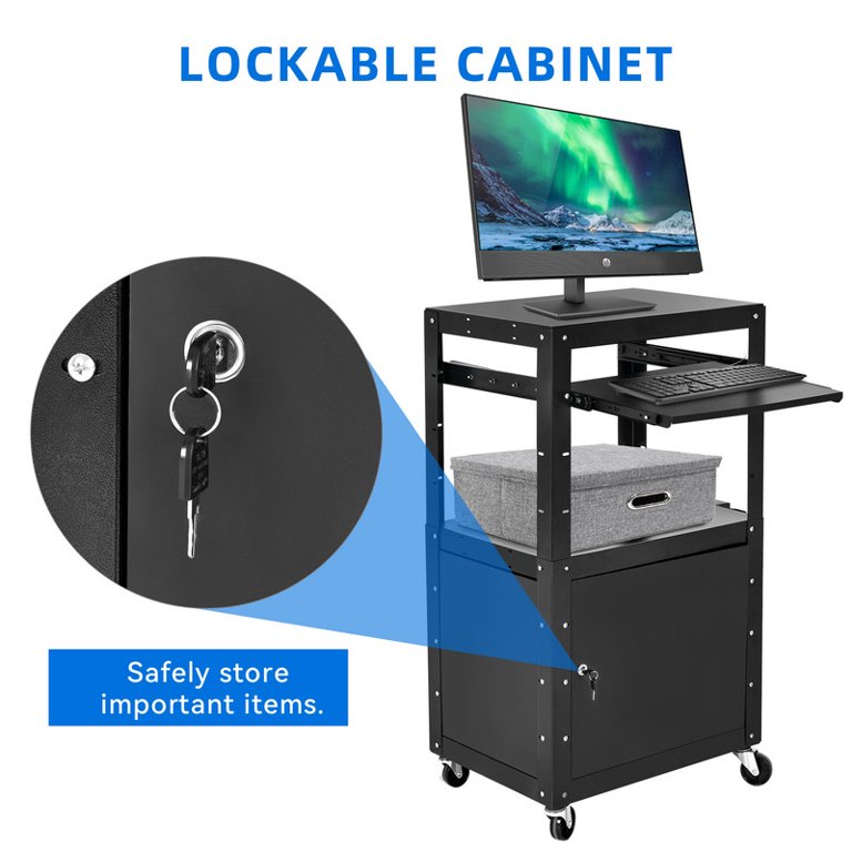 Av Cart With Locking Cabinet | Cabinets Matttroy