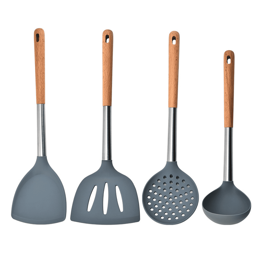 Silicone kitchen utensils set of 4, household cooking spatula set ...