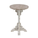 DecMode 16" x 23" White Wood Intricately Carved Scroll Accent Table ...