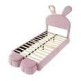 Aukfa Twin Upholstered Bed Frame with LED Light, Cartoon Bed with 2 ...