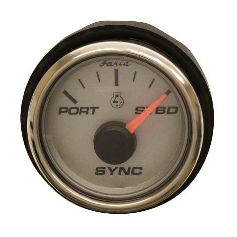 Faria Boat Engine Synchronizer Gauge SYR902A | Diesel 2 Inch Silver ...