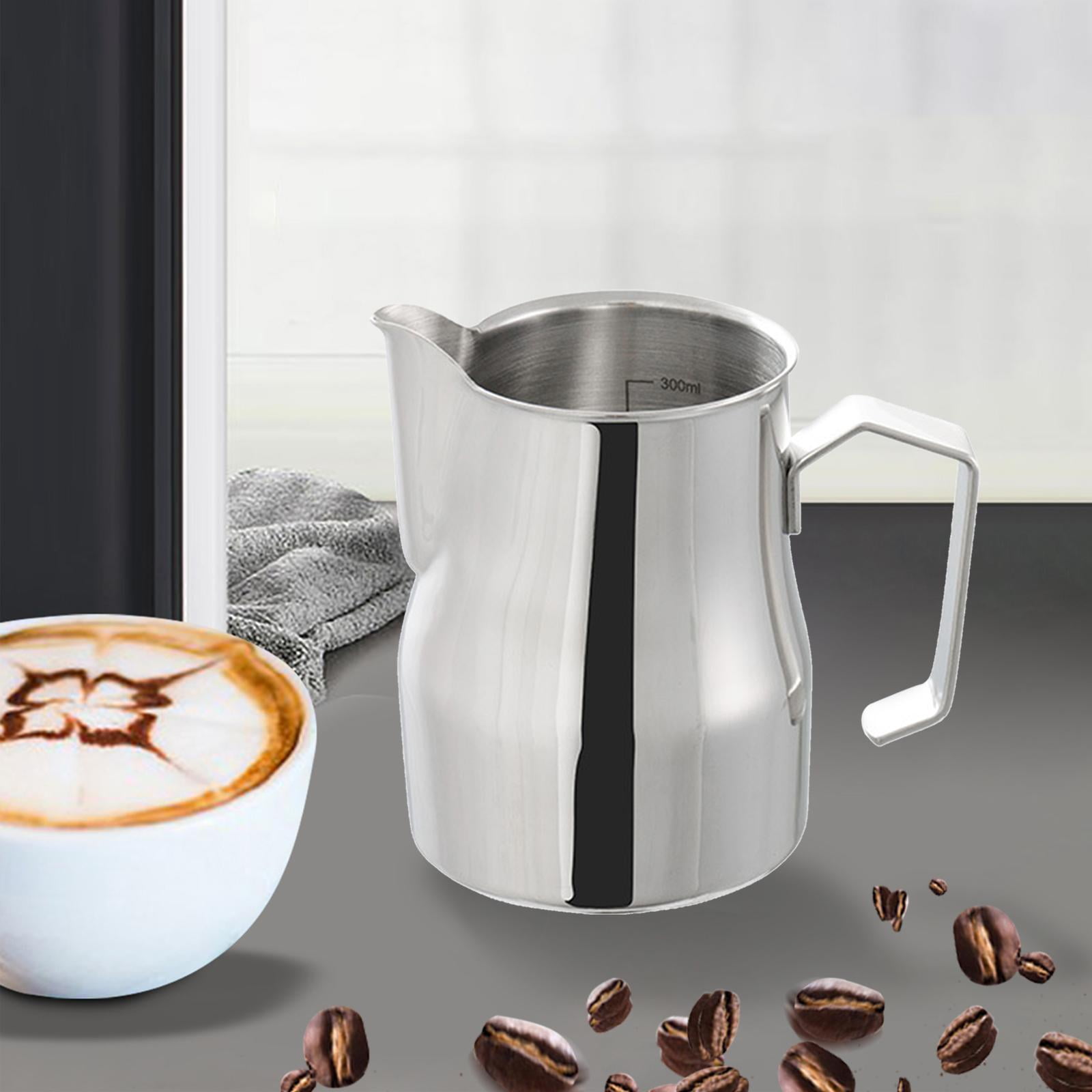 Milk Frothing Jug, Stainless Steel Espresso Machine Accessories with ...