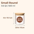 Airtight Glass Food Storage Jars Set of 6, 0.6 Qt Clear Glass ...