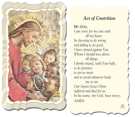 Act of Contrition Catholic Prayer Holy Card with Prayer on Back, Pack ...