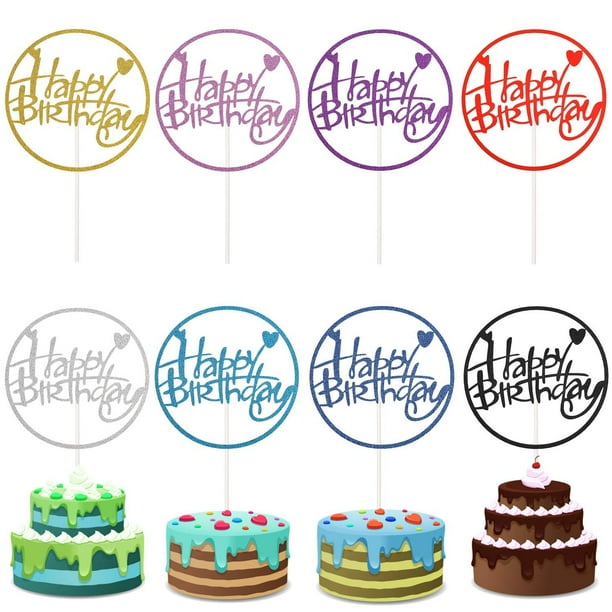 40 Pieces Birthday Cake Toppers Happy Birthday Cake Topper Picks ...