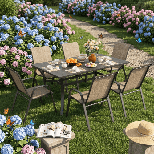 Click here for Damalu 7-Piece Outdoor Patio Dining Set  63 X 38 R... prices