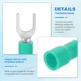 Insulated Fork Spade Connectors, 22-16AWG SV1.25-4 U-Type Tinned Copper ...
