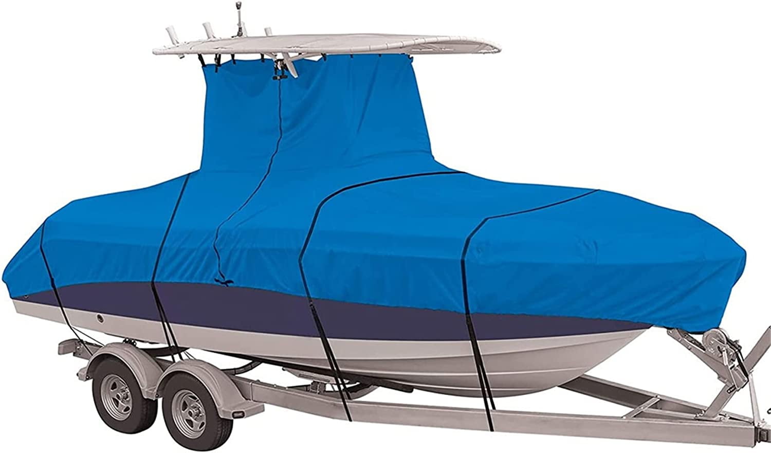 SEBLAFF Blue 420D Heavy Duty Boat Cover Outdoor Waterproof Replacement ...