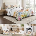 96x106in Quilt Bedding Set, Spring Flower Country Butterfly Lightweight ...