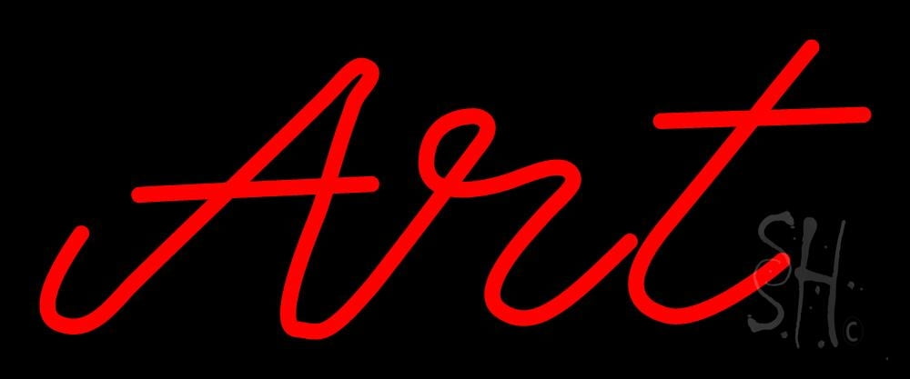 Red Cursive Art 2 LED Neon Sign 10 x 24 - inches, Clear Edge Cut ...