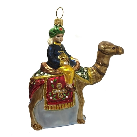 Three Kings Riding Camel Nativity Scene Polish Glass Christmas Tree ...