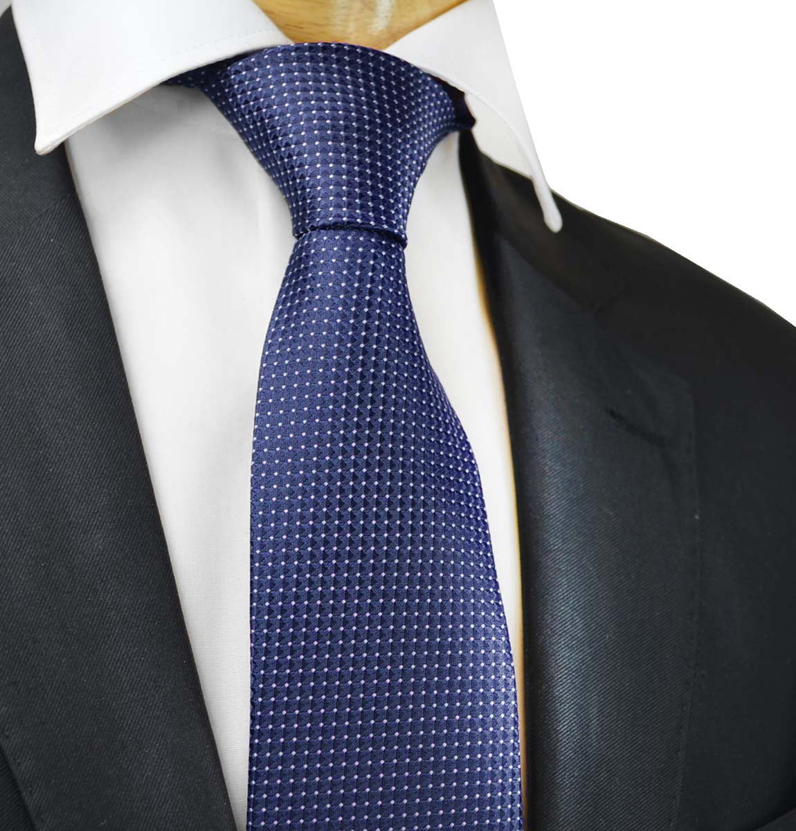 Navy Classic Pin Dot Pattern Men's Ties - Walmart.com