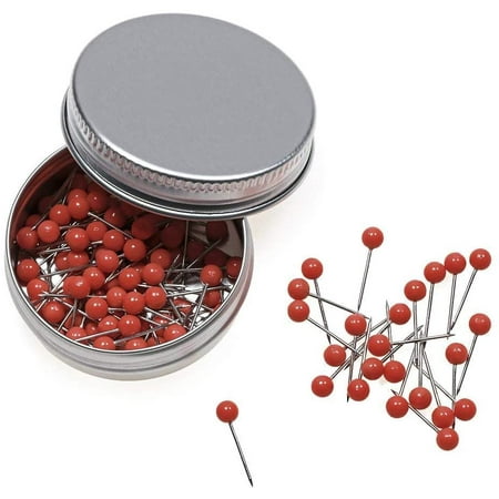Tupalizy 1/8-Inch Map Tacks Beads Head, Steel Point, 120-count (Red ...