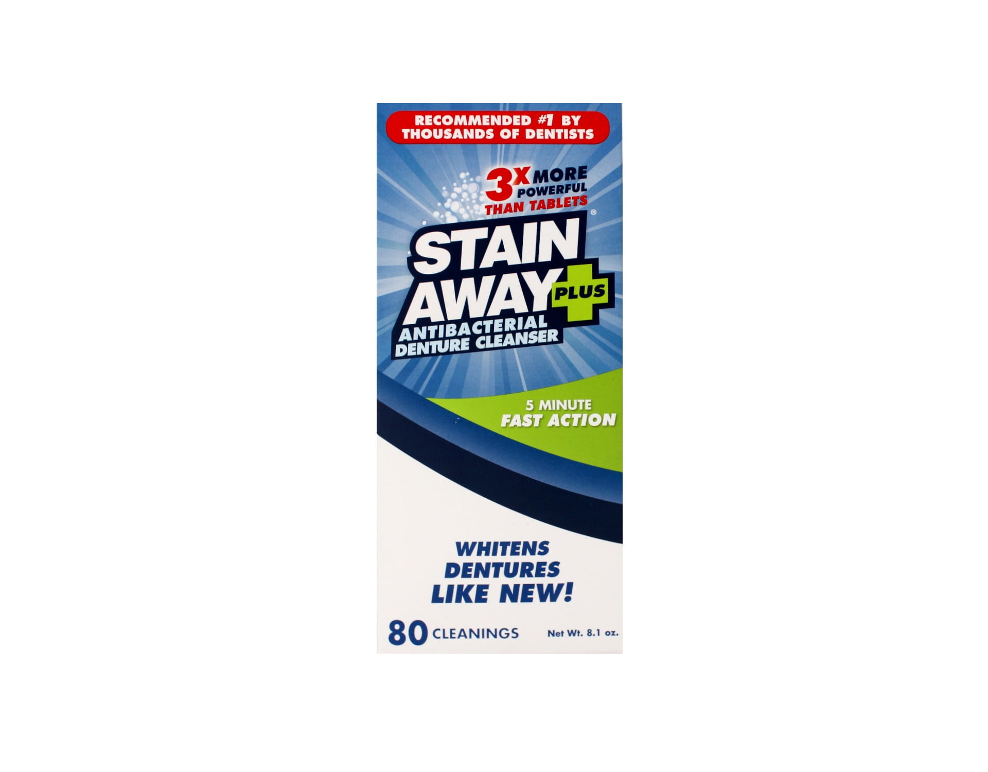 Stain Away Plus Denture Cleanser 8.1 Ounce - Walmart.com