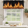 2 Pack Orange Flames Valance for Window Neon Style Black Background ...