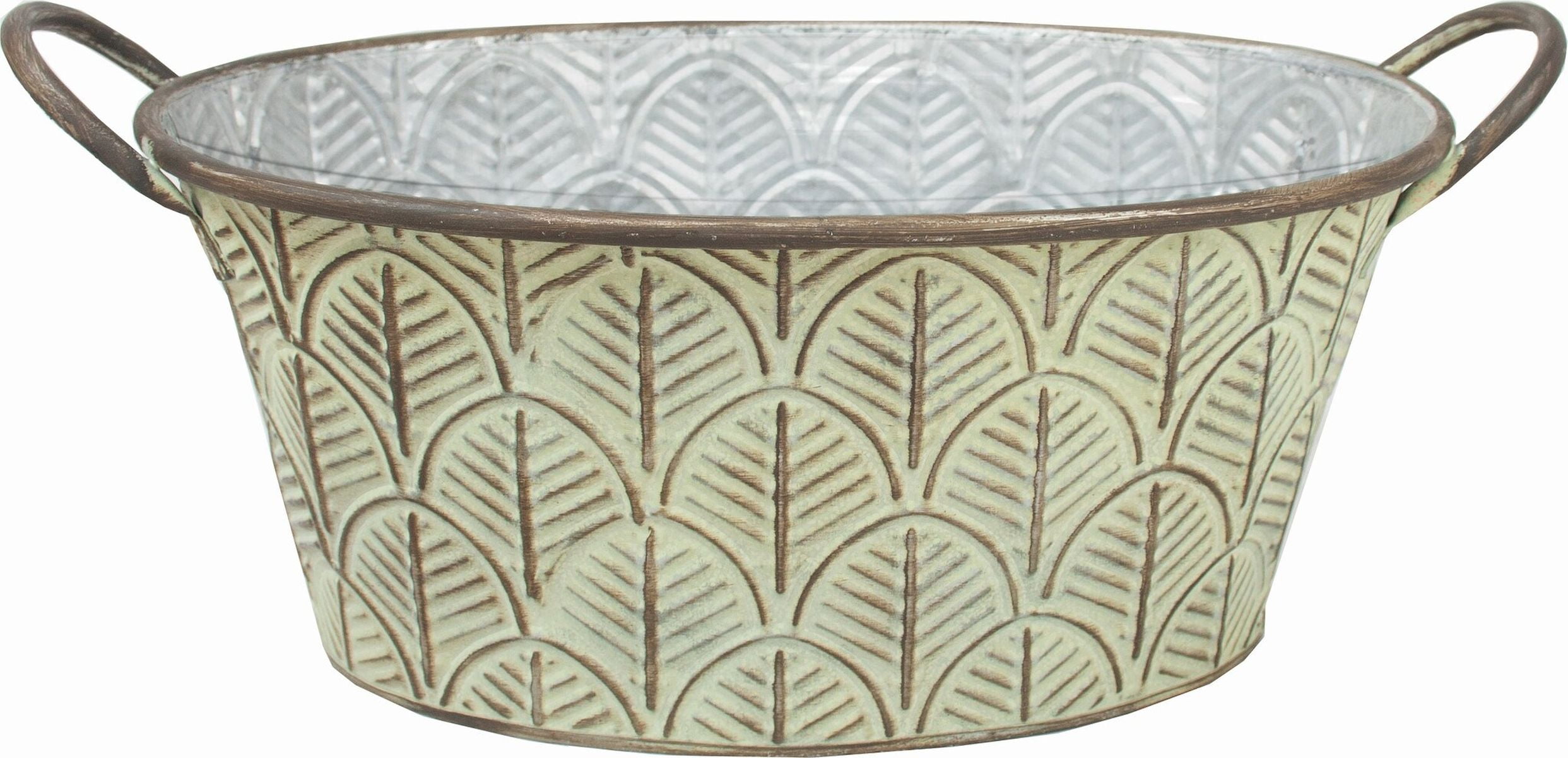 Round Embossed Leaves With Handles Planter - Walmart.com