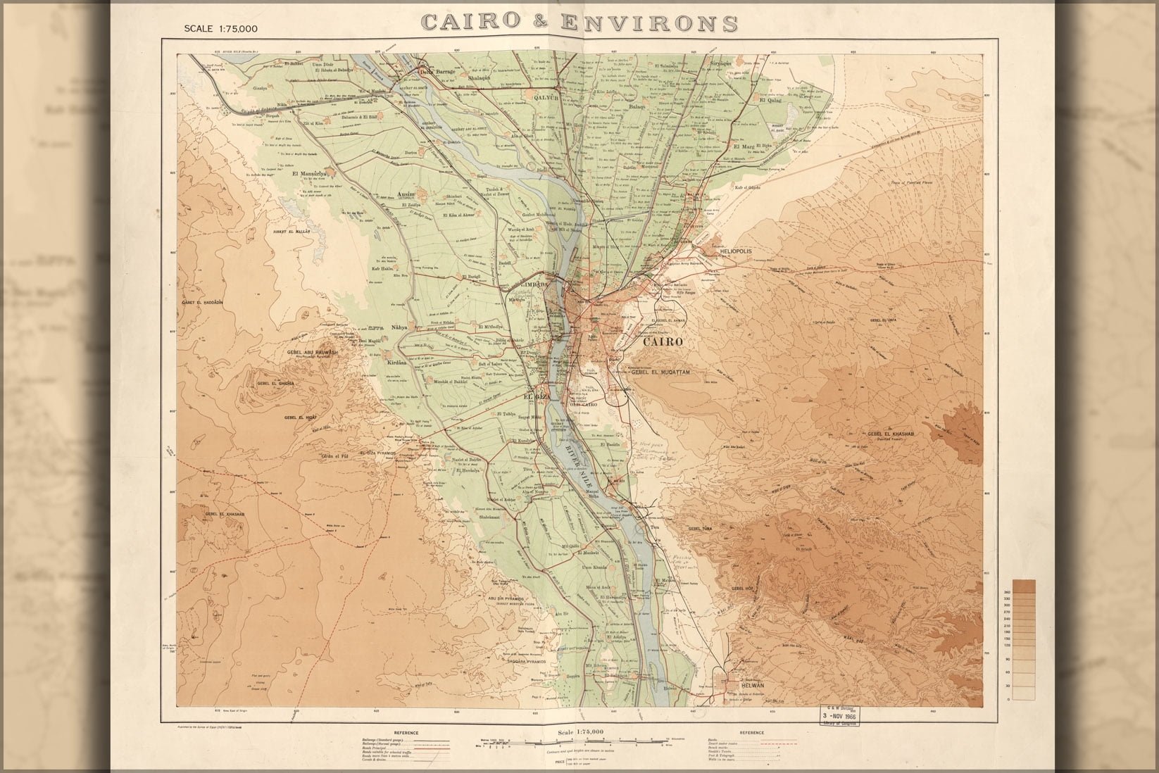 24"x36" Gallery Poster, map of Cairo egypt 1925 - Walmart.com