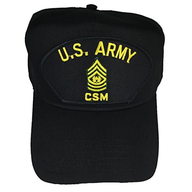 U S ARMY CSM with COMMAND SERGEANT MAJOR RANK INSIGNIA HAT - Black ...