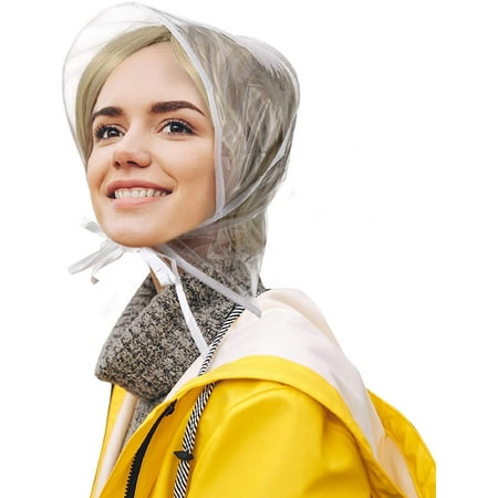 Rain Bonnet with Visor Waterproof Clear Bonnet for Women Lady Rain Wear ...
