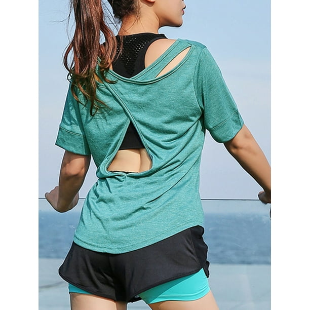 Sayfut Sayfut Womens Dry Fit Athletic Shirts Short Sleeve Mesh Tops