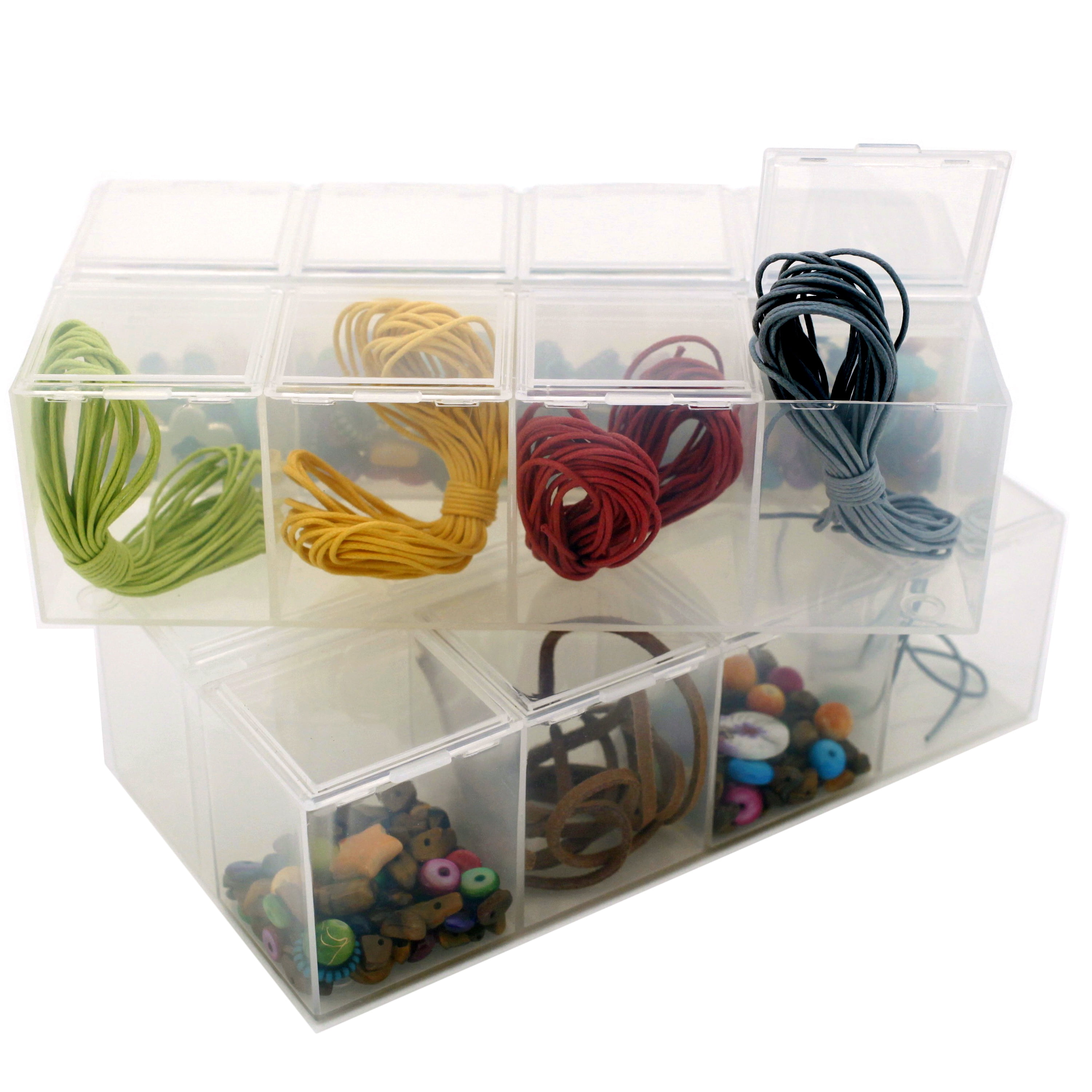 Set of 2 Storage Containers - Organize Storage Beads Crafts Small Items ...