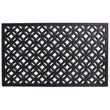 RugSmith Moulded Trellis Half-round Rubber Outdoor Doormat, 18" x 30 ...