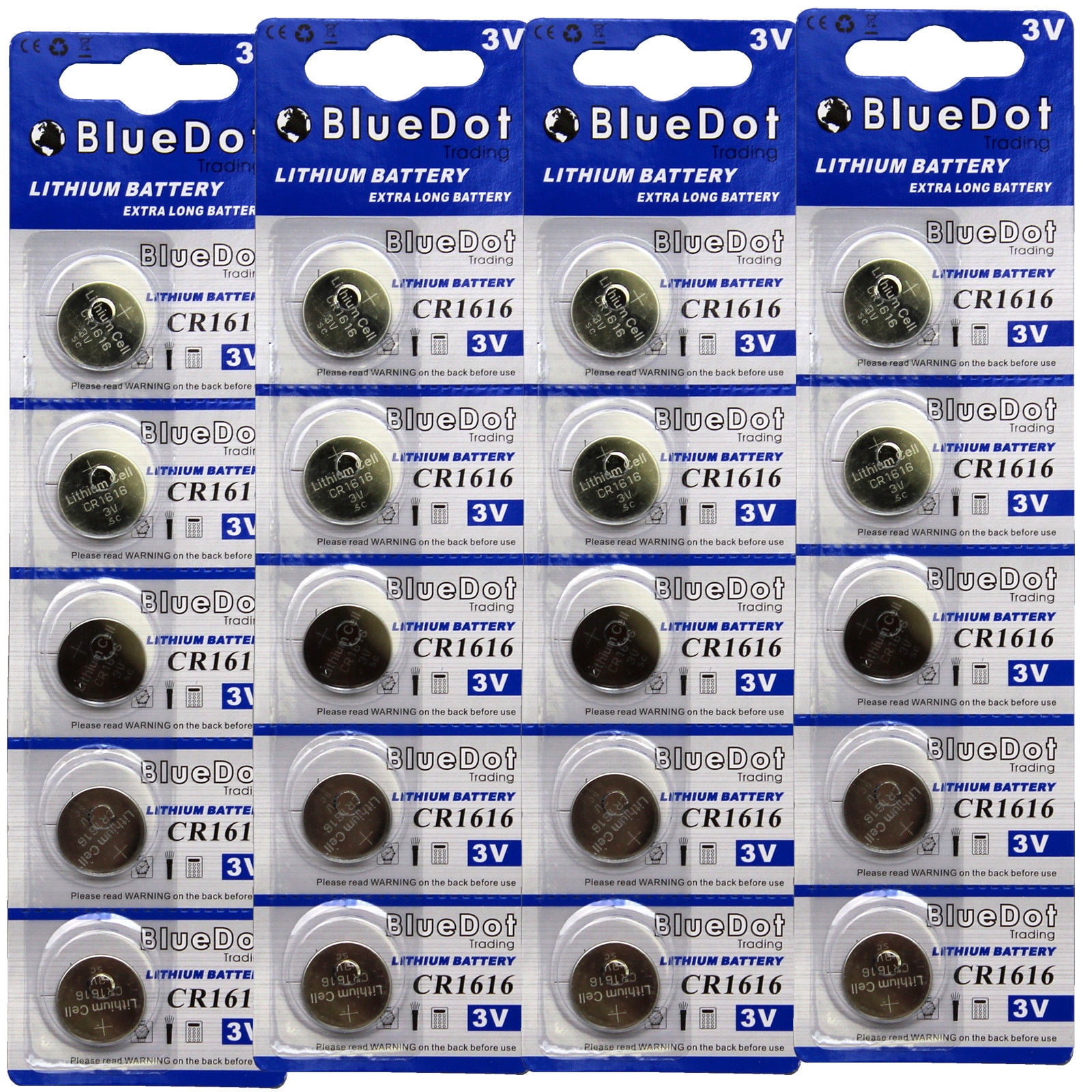 BlueDot Trading CR1616 Lithium Manganese Dioxide (Li-MnO2) Button Coin ...