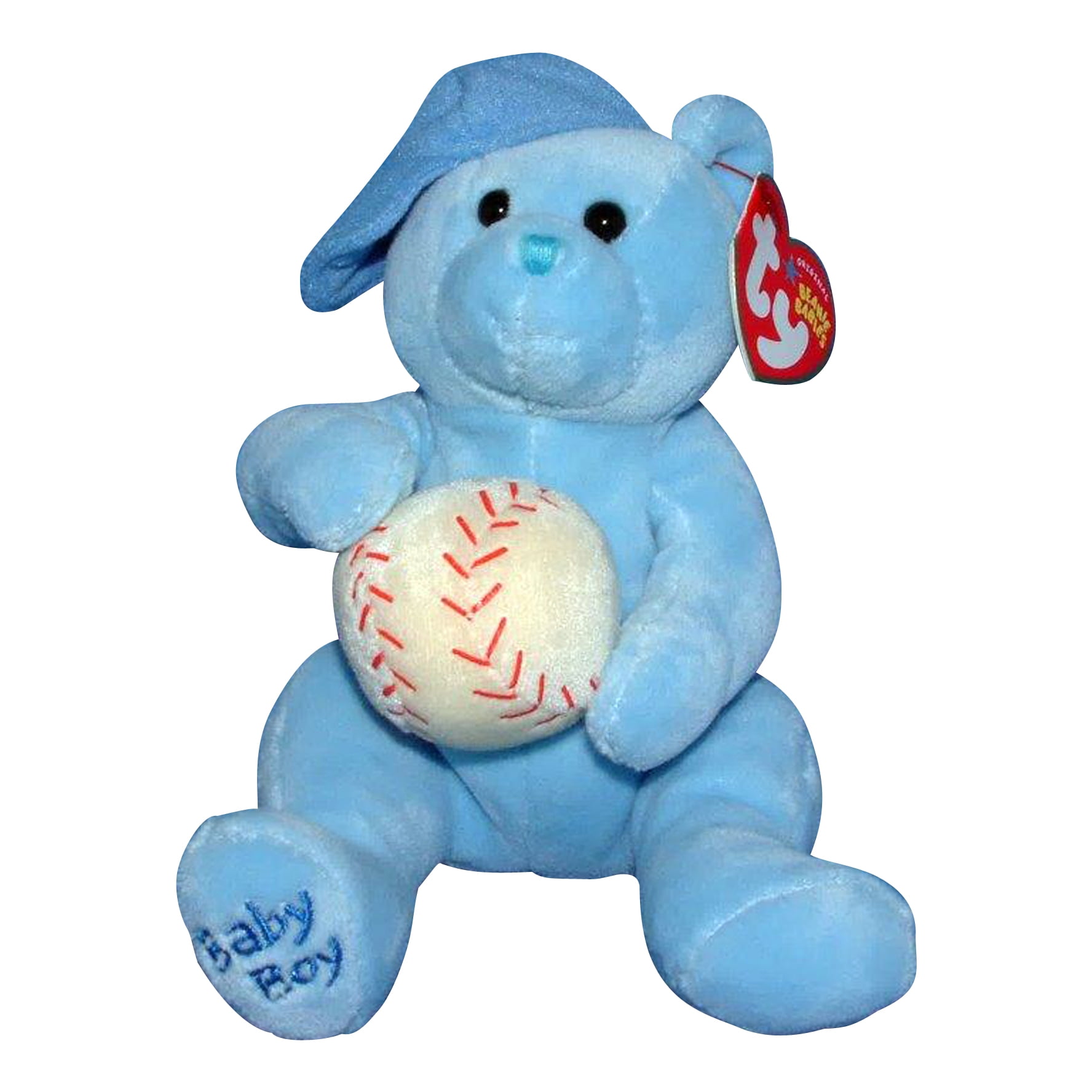 Ty Beanie Baby: Baby Boy the Bear - with baseball | Stuffed Animal ...