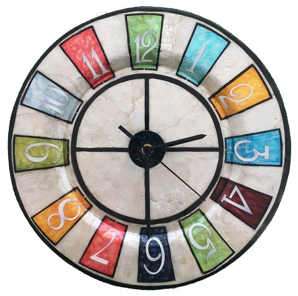 Clock Wall Decor in Multicolor Color Numbers - Walmart.com