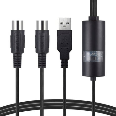 USB MIDI Cable Adapter USB Type A Male to MIDI Din 5 Pin In-Out Cable ...