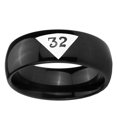 Masonic 32 Triangle Design Freemason 8MM Black High Polish Dome ...