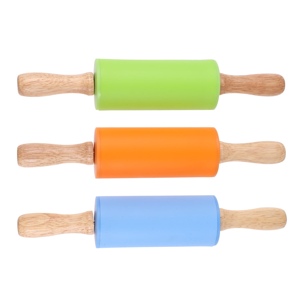 3pcs Children Silicone Roller Type Rolling Pin Rolling Rod Compact Size ...