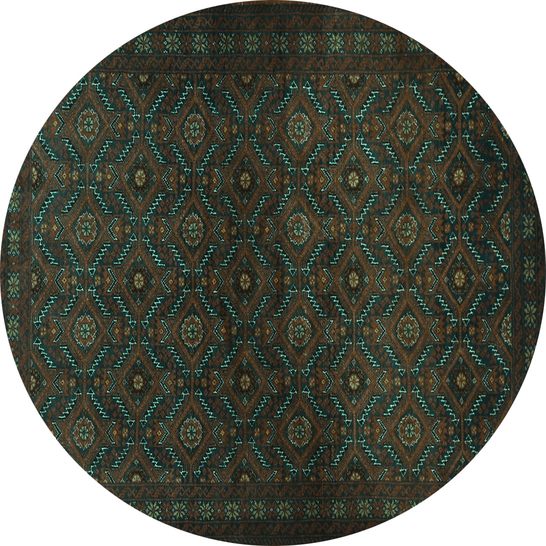 Ahgly Company Indoor Round Persian Turquoise Blue Traditional Area Rugs ...