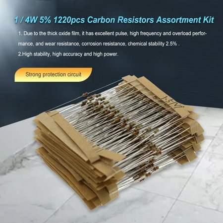 1220 Pcs/Set Resistor Assortment Pack Components DIY Repair Circuit ...