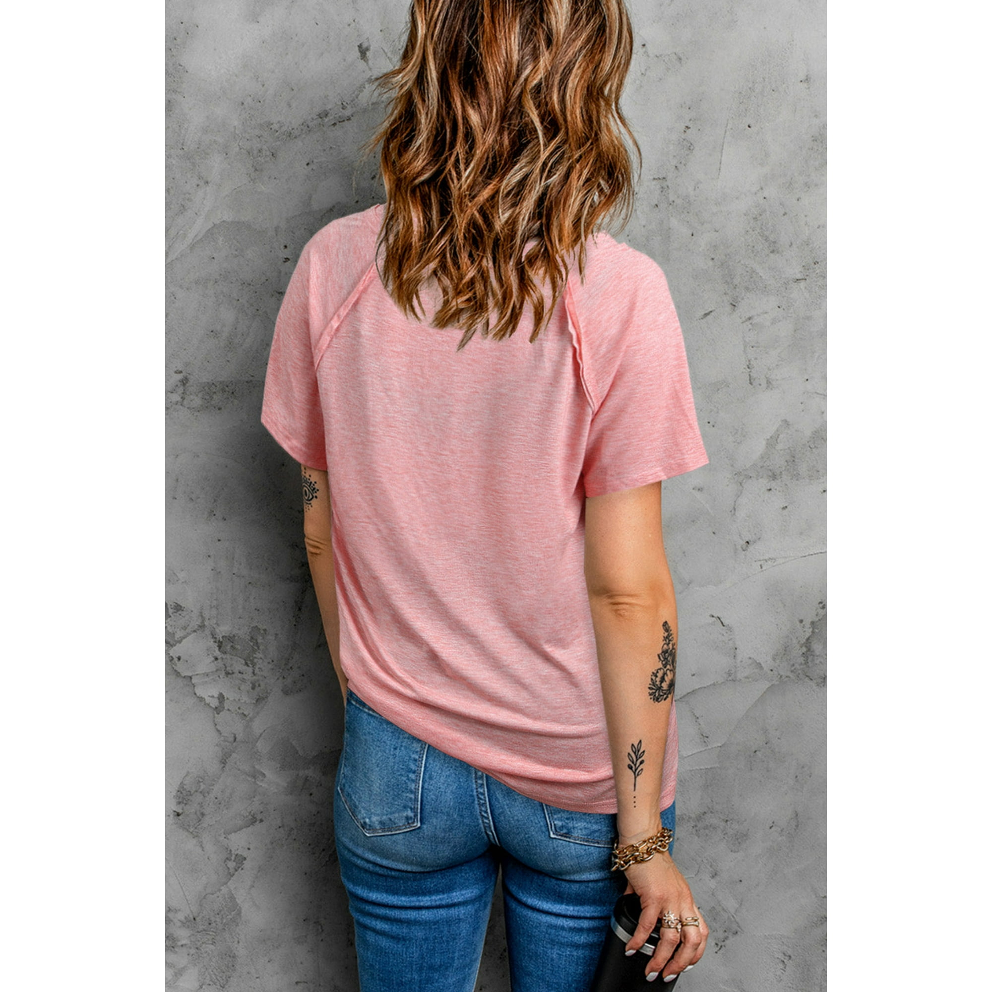 Click here for Poglip Womens Pink Everything Is Fine Letters Grap... prices