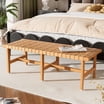Septa Rattan BOHO Bench 38.60 W x 15.00 D x 18.10 H - Walmart.com