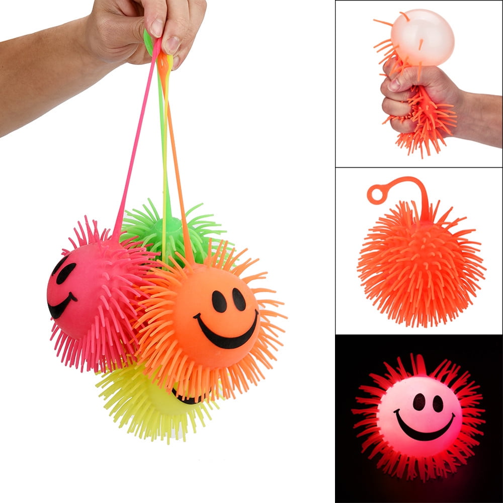 Siaonvr Flashing Puffer Balls Squeezable Stress Squishy Toy Stress ...