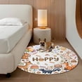 Cartoon Animals 7' Round Rug for Living Room Conversation Area, Happy ...