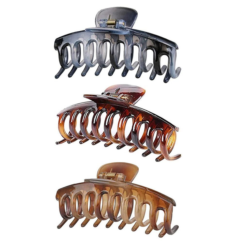 Haobase 3 pcs Large Hair Claw Clips, 4.3" Jumbo Strong Hold Claw Clips ...