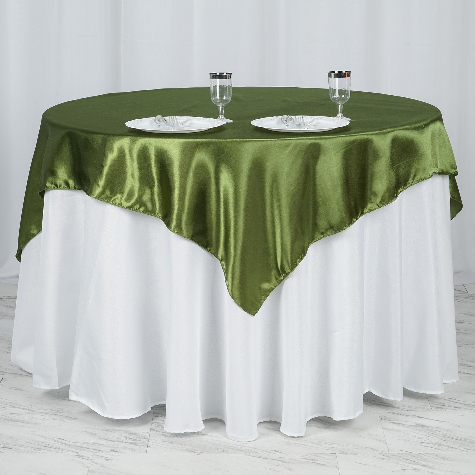 Efavormart 60" SATIN Square Tablecloth Overlay For Wedding Catering ...