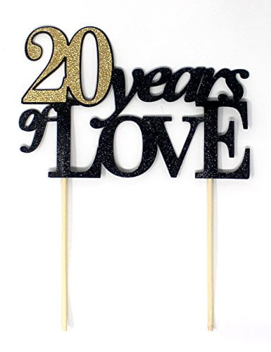 All About Details 20 Years of Love Cake Topper, 1PC, 20th year ...