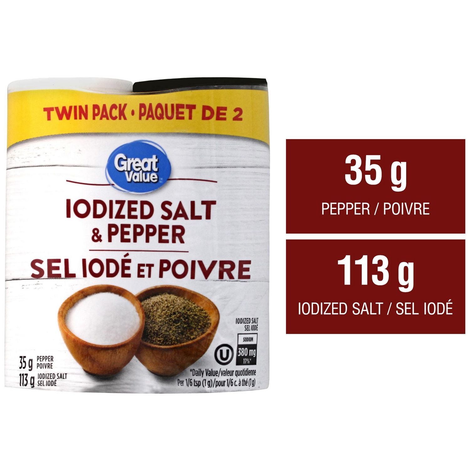 Click here for Great Value Iodized Salt And Pepper prices