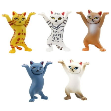 Cute PVC Dancing Cats Figures Pen Holder Free Standing Sculpture Kitten ...