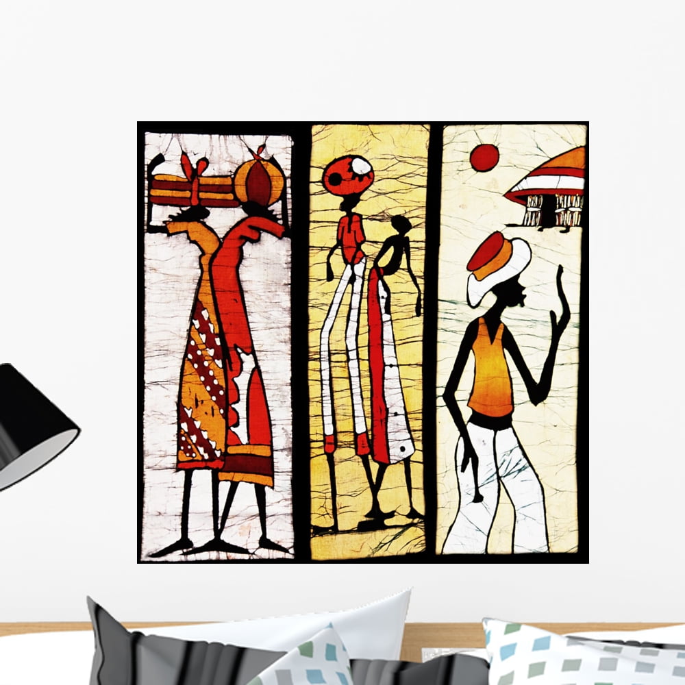 African Art Wall Mural by Wallmonkeys Peel and Stick Graphic (24 in W x ...