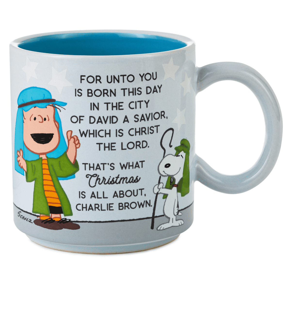Hallmark Christmas Peanuts Snoopy Linus Nativity Speech Ceramic Coffee ...