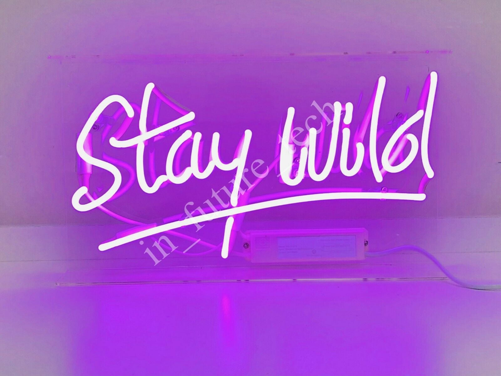 Queen Sense 20" Cursive Stay Wild Neon Sign Acrylic Man Cave Handmade ...