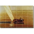 Ceramic Tile Mural-Thomas Eakins Waterfront Painting 344. 72" w x 48" h using (24) 12 x 12 ...