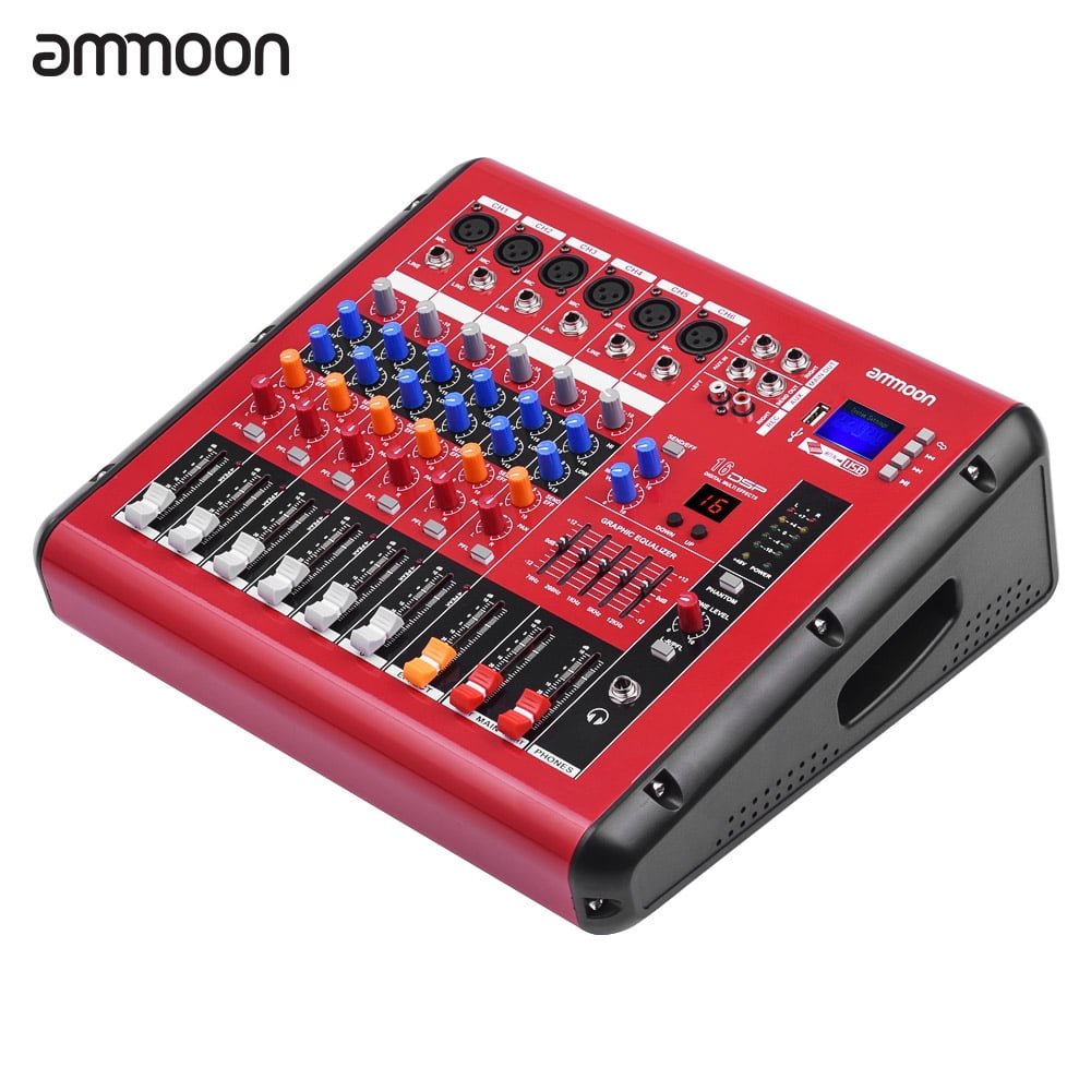 Buy ammoon PMR606 6-Channel Digital Audio Mixer Mixing Console with ...