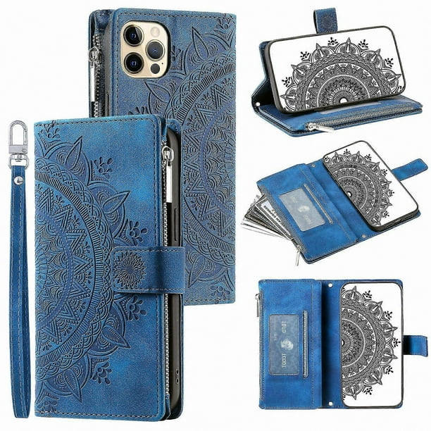 Unique Totem Pattern Wallet Case with Card Slots and Zipper Pocket for ...