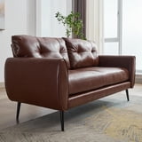 AODAILIHB 61" Mini Leather Arm Couch, 2 Seater Modern L-Shaped Sofa ...